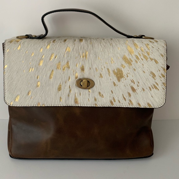 Jane Marie | Bags | Jane Marie Tatum Purse 2 White Gold Hairon Dark ...